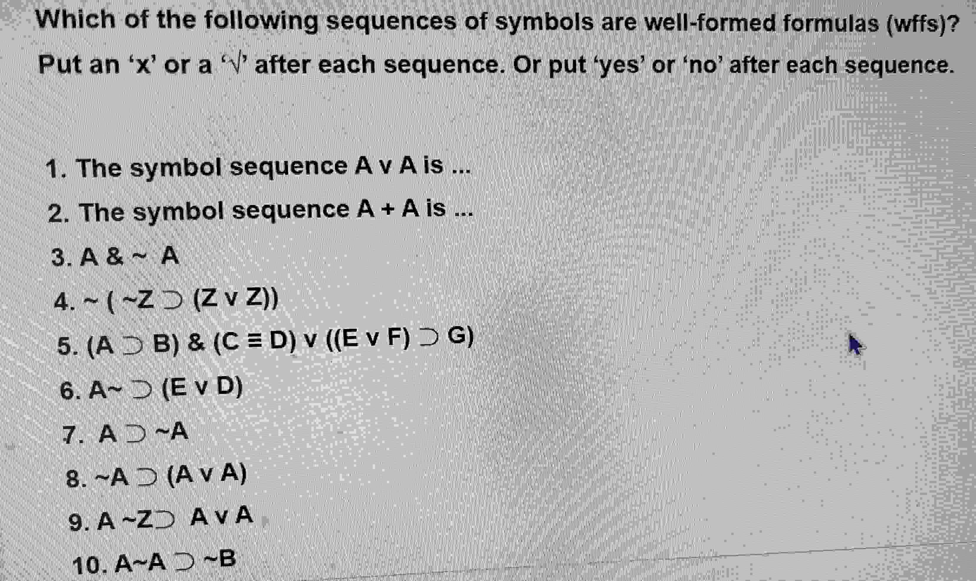 Which of the following sequences of symbols are | Chegg.com
