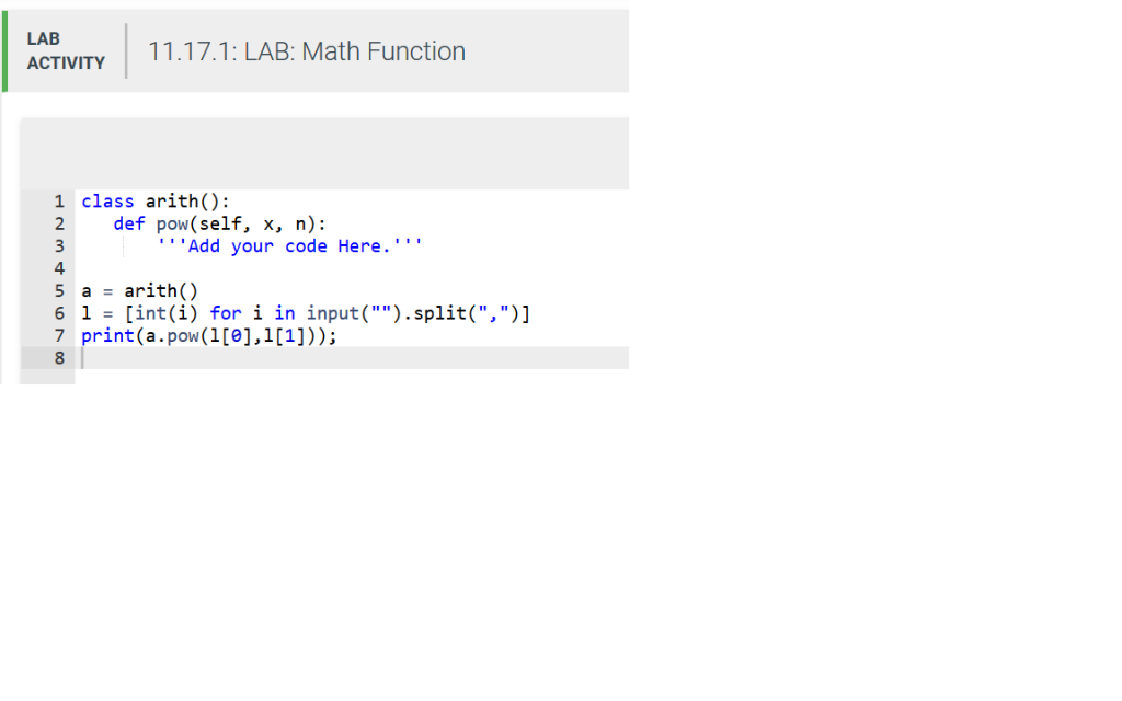 Solved 11.17 LAB: Math Function Write a Python program to | Chegg.com