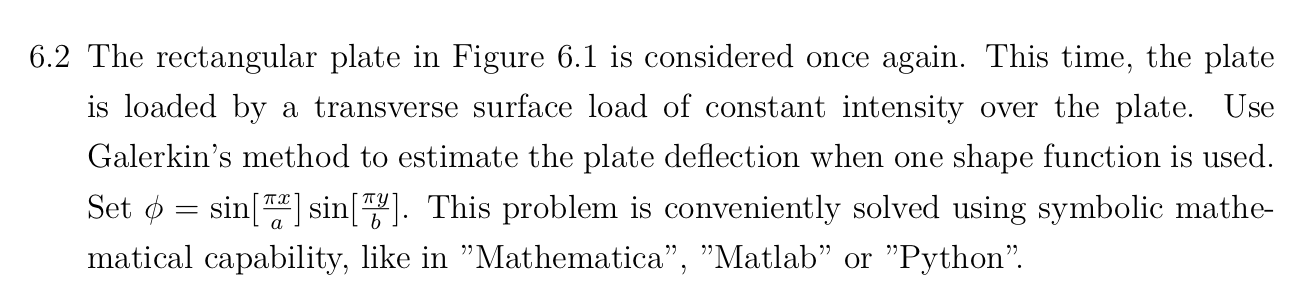 .2 The rectangular plate in Figure 6.1 is considered | Chegg.com