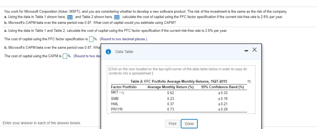 You work for Microsoft Corporation (ticker: MSFT), | Chegg.com