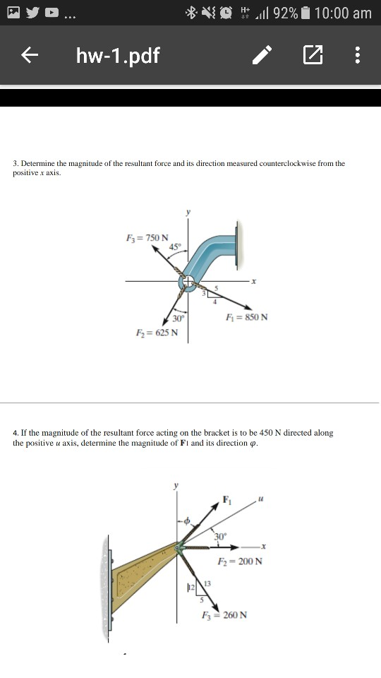 direction d'une force