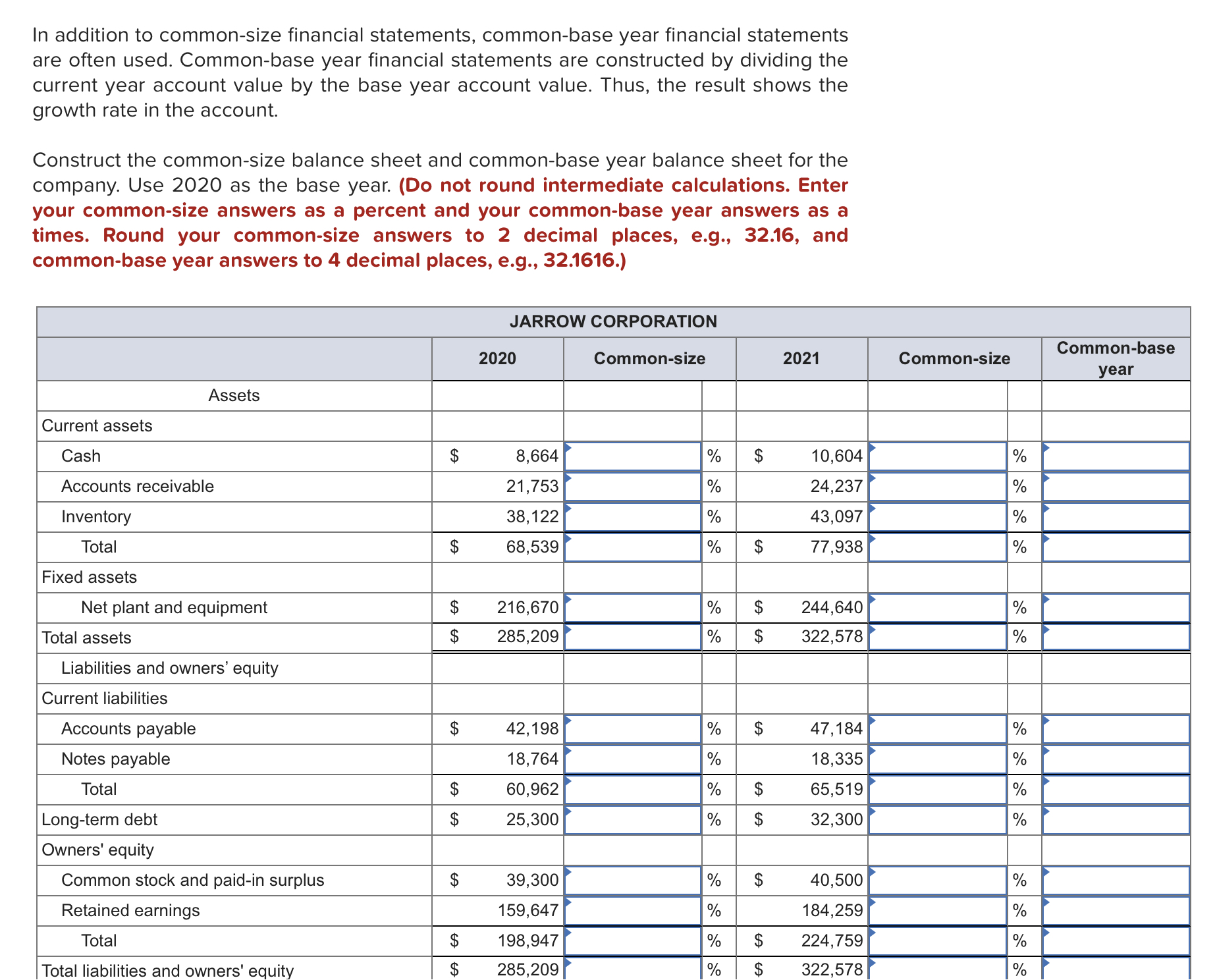 Solved In addition to common-size financial statements, | Chegg.com