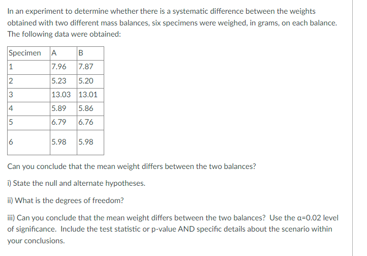 Solved In an experiment to determine whether there is a | Chegg.com