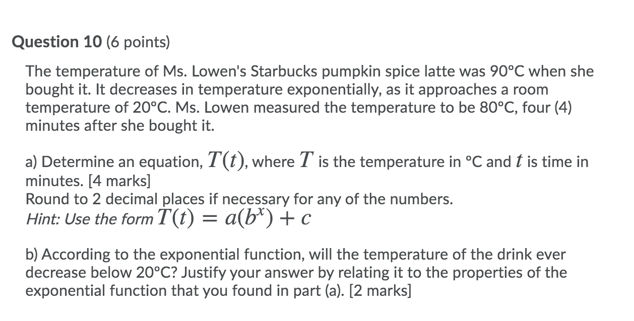Solved GRADE 11 work Exponential Functions ) Please provide | Chegg.com