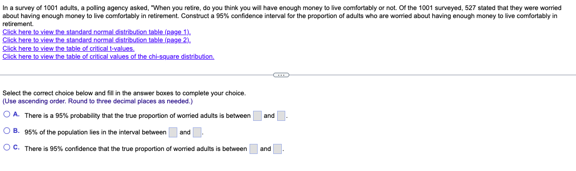 Solved In a survey of 1001 adults, a polling agency asked, | Chegg.com