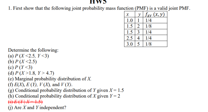 Solved HW5 1. First show that the following joint | Chegg.com