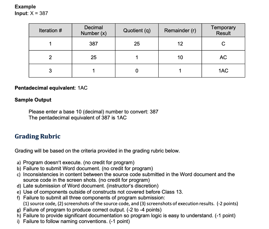 Solved Assignment Overview (10 points) Write a program that | Chegg.com