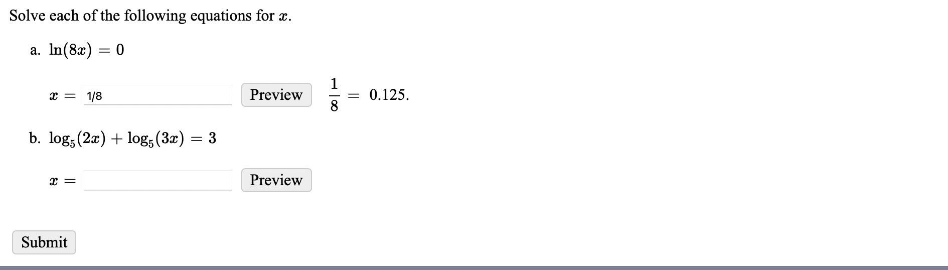 Solved Solve each of the following equations for | Chegg.com
