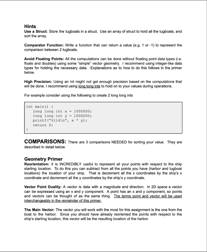Solved Tugboat Troubles Objective Give practice with sorting | Chegg.com