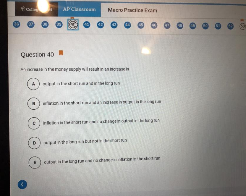 Solved College Board > e College Board AP Classroom Macro | Chegg.com