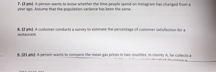 Solved For Problems 1-8 below choose a statistical method | Chegg.com