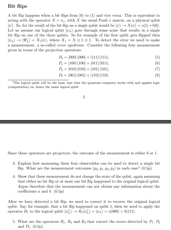 Solved Bit flipsA bit flip happens when a bit flips from |0: | Chegg.com