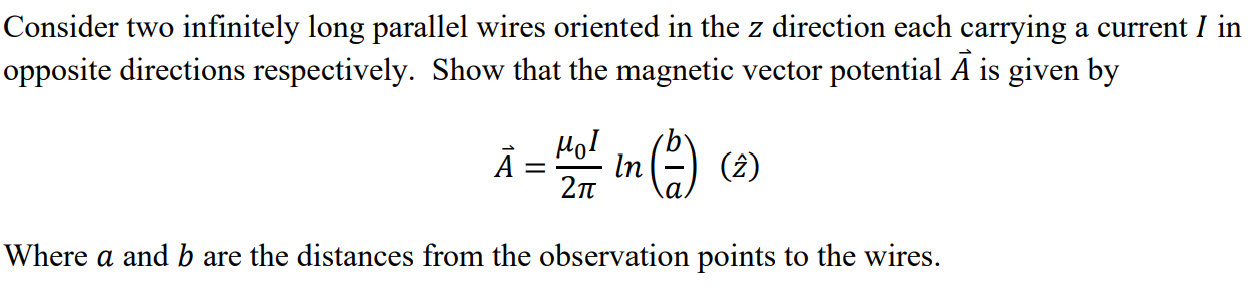 Solved Consider two infinitely long parallel wires oriented | Chegg.com
