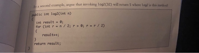Solved a second example, argue that invoking log2(32) will | Chegg.com