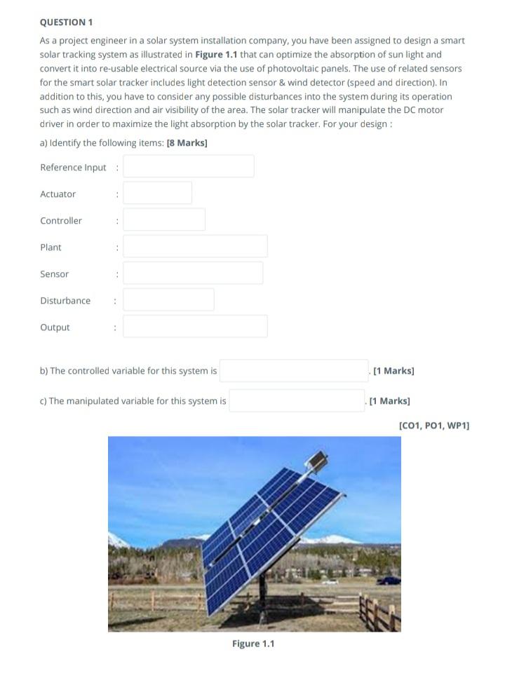 Solved QUESTION 1 As a project engineer in a solar system | Chegg.com