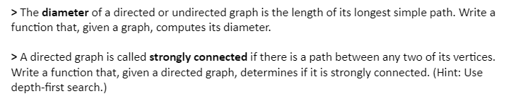 Solved > The diameter of a directed or undirected graph is | Chegg.com
