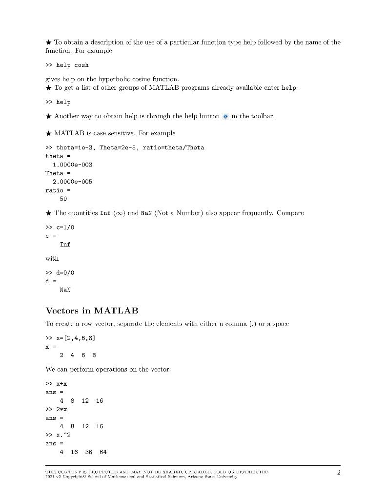 MATLAB ASSIGN 1- Follow Directions and Complete. Will | Chegg.com