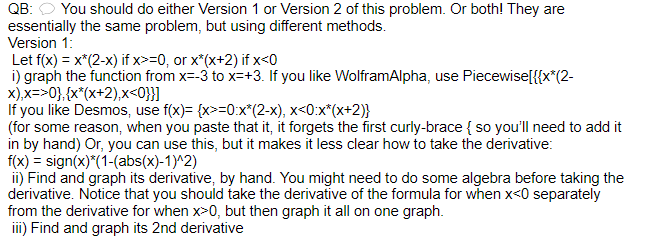 Solved QB: You should do either Version 1 or Version 2 of | Chegg.com