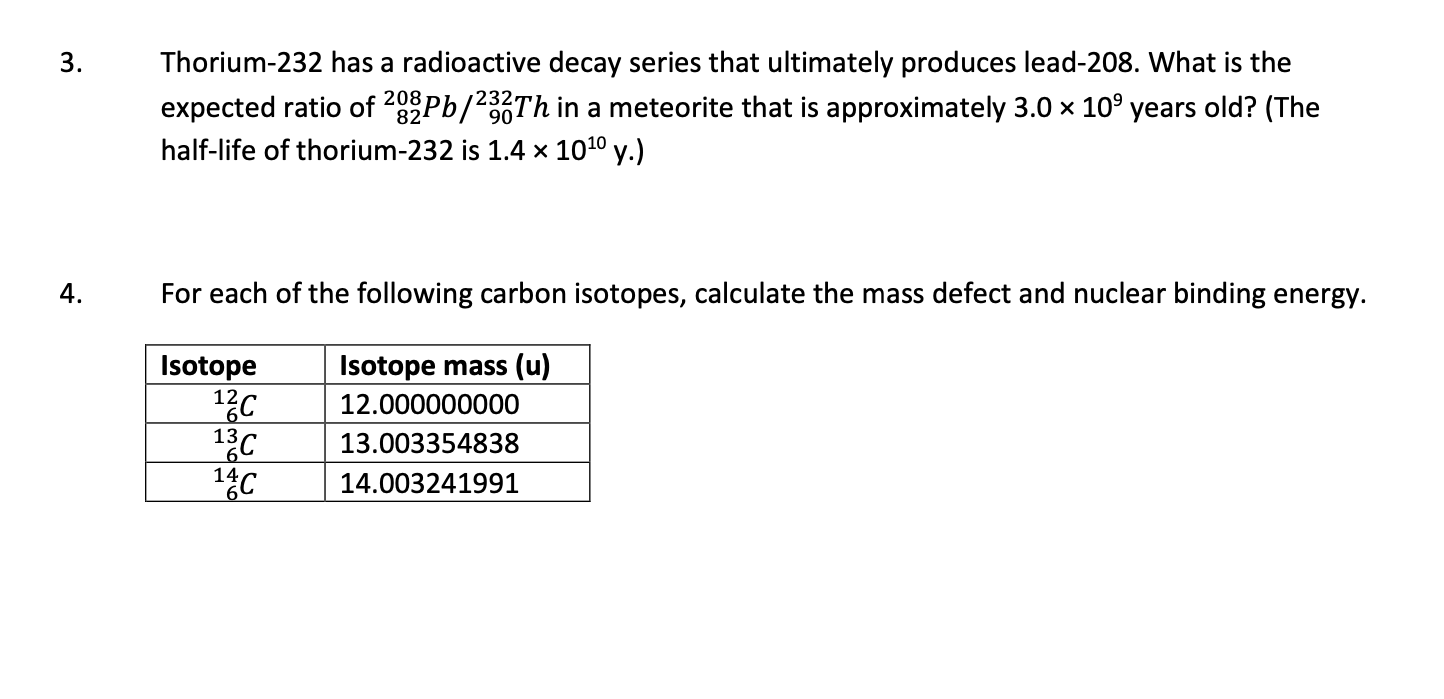 Solved Thorium-232 has a radioactive decay series that | Chegg.com