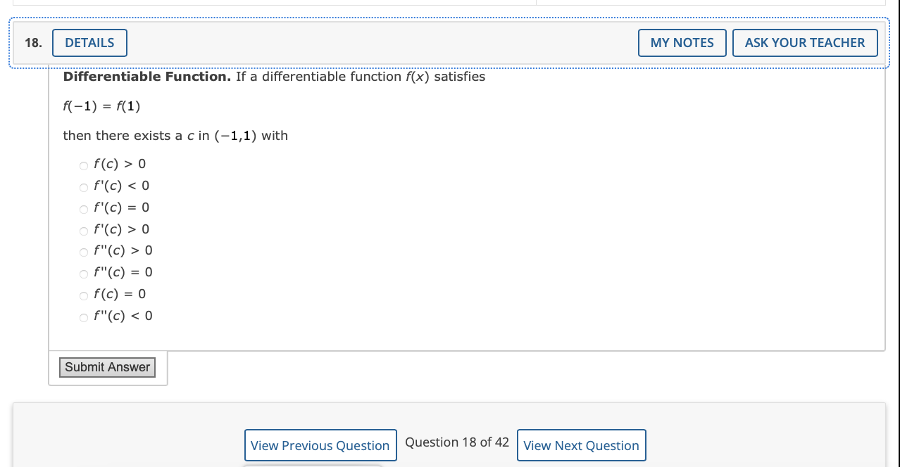 Solved Differentiable Function. If a differentiable function | Chegg.com