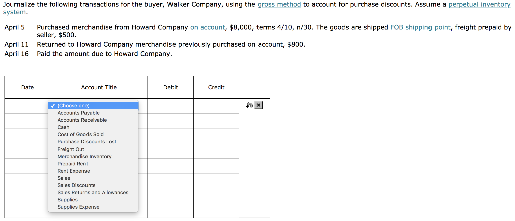 Solved Journalize the following transactions for the buyer, | Chegg.com