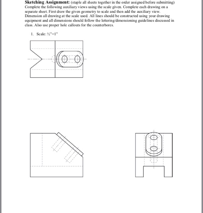 Solved Sketching Assignment: (staple all sheets together in | Chegg.com