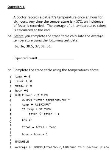 Question 6 A doctor records a patient's temperature | Chegg.com
