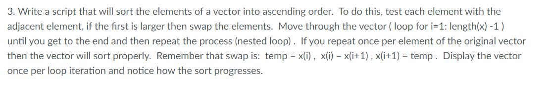 3. Write a script that will sort the elements of a | Chegg.com