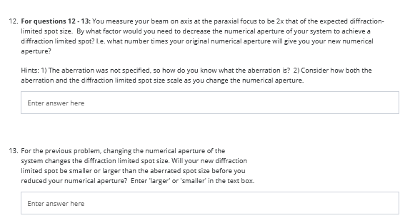 Solved 12. For questions 12 - 13: You measure your beam on | Chegg.com