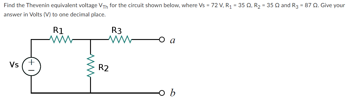 Solved Find the Thevenin equivalent voltage VTh for the | Chegg.com