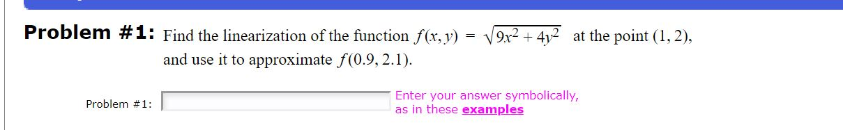 Solved Problem #1: Find the linearization of the function | Chegg.com