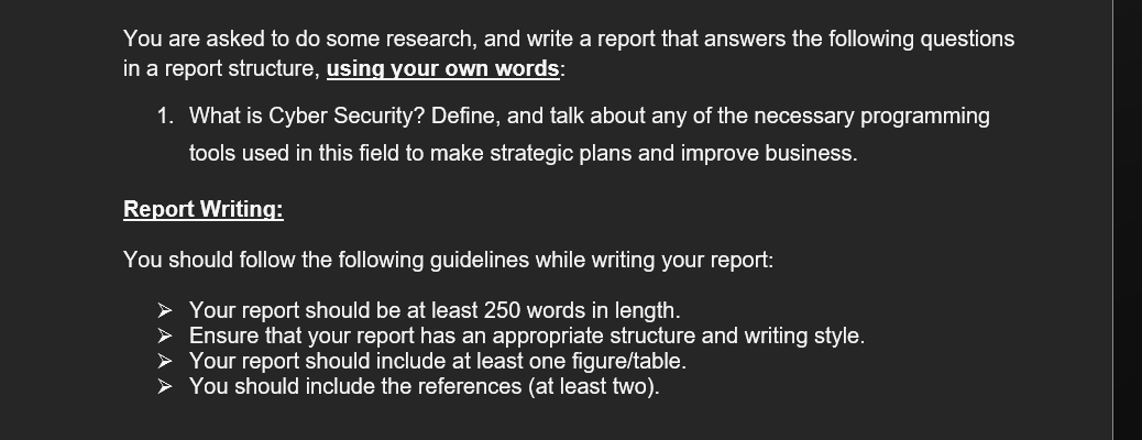 Solved You are asked to do some research, and write a report | Chegg.com
