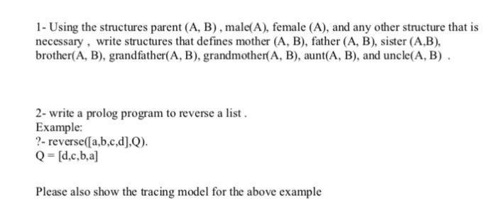 Solved PROLOG CODE please include screenshots for | Chegg.com