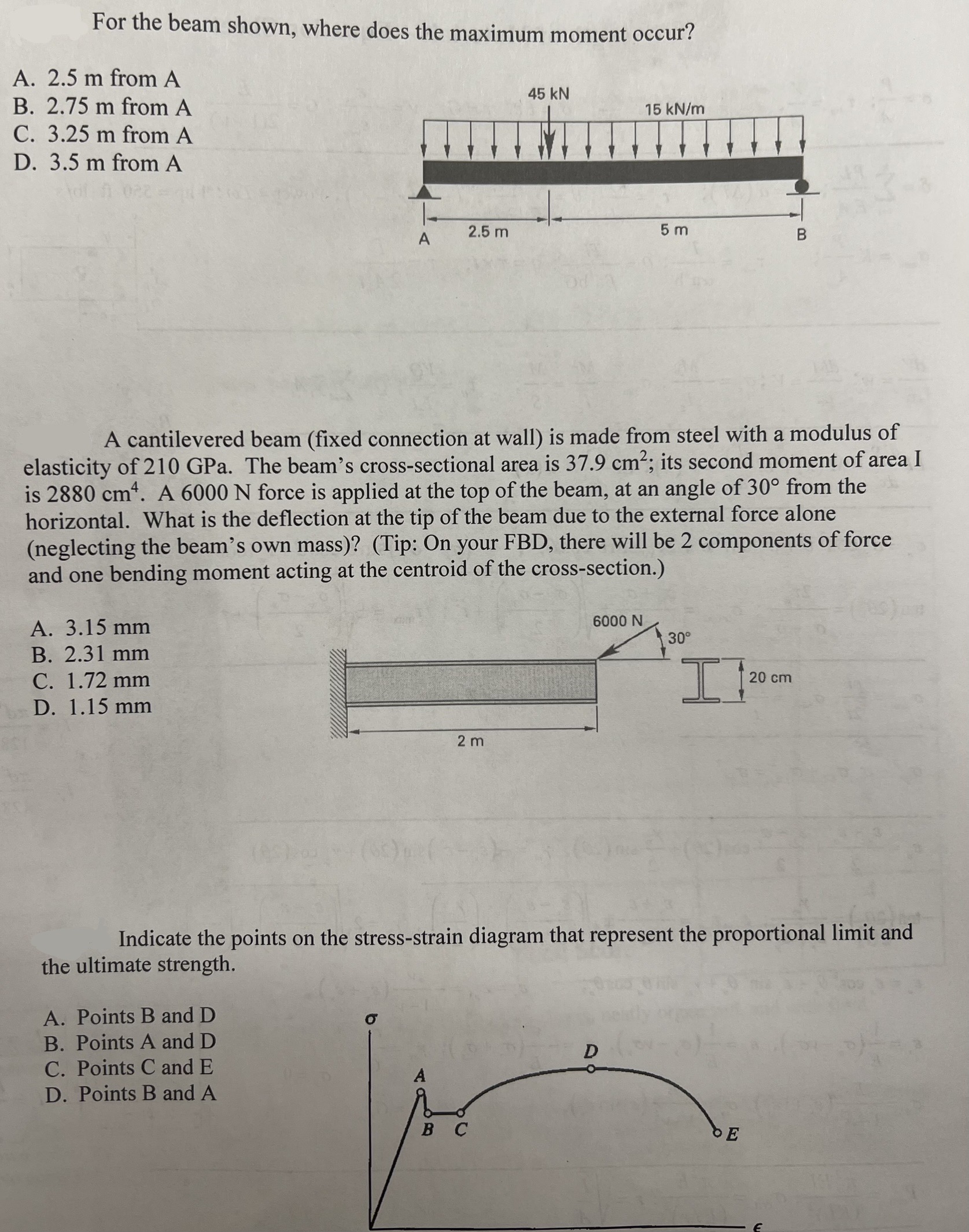 Solved For the beam shown, where does the maximum moment | Chegg.com