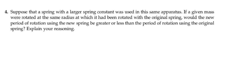 Solved Centripetal Force Apparatus Using F= MV2/R and | Chegg.com