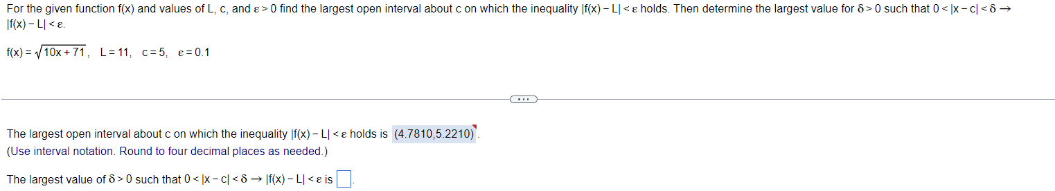 Solved |f(x)-L|