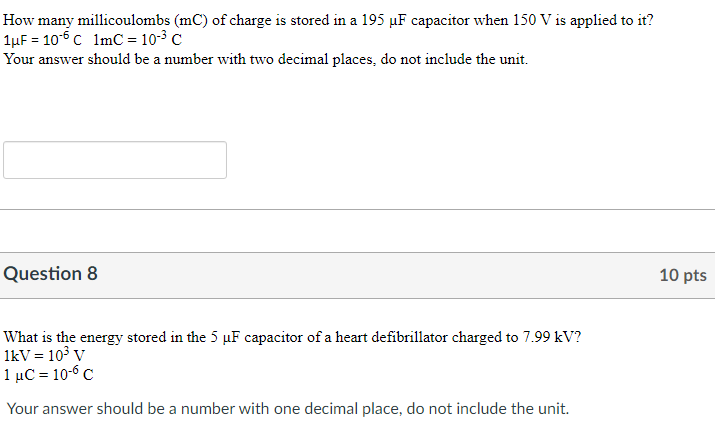 Solved How many millicoulombs (mC) of charge is stored in a | Chegg.com