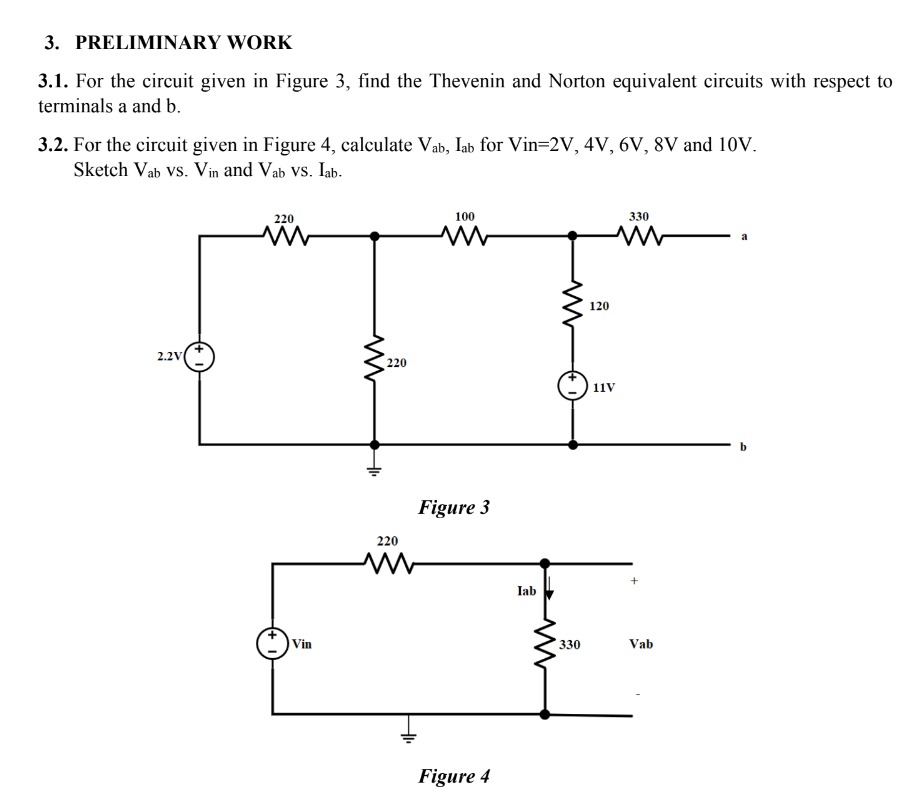 PRELIMINARY WORK3.1. ﻿For the circuit given in | Chegg.com