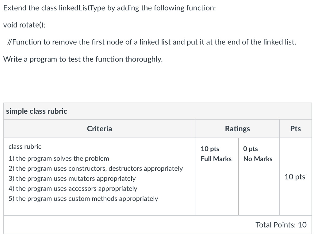 Solved Extend the class linked ListType by adding the | Chegg.com