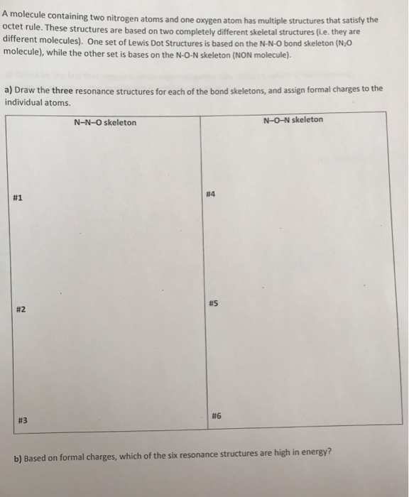 Solved A molecule containing two nitrogen atoms octet rule. | Chegg.com