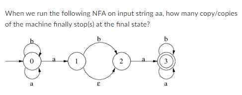 Solved When we run the following NFA on input string aa, how | Chegg.com