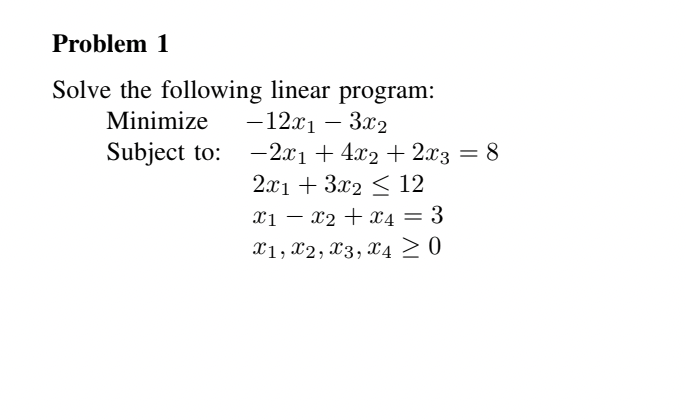 Solved Solve the following linear program: \\[ | Chegg.com