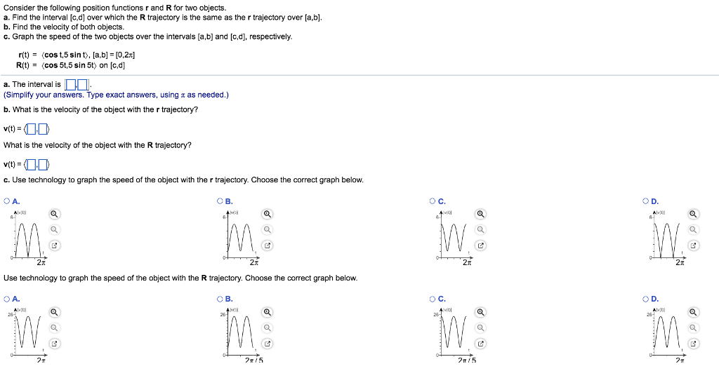 Solved Consider the following position functions r and R for | Chegg.com