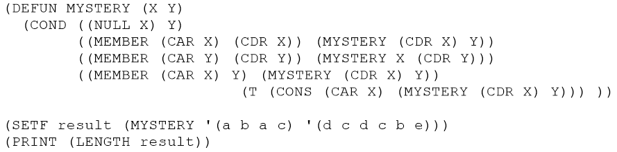 Solved What Does This Lisp Program Print What Does This