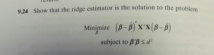 Solved lution to the problem 9.24 Show that the ridge | Chegg.com