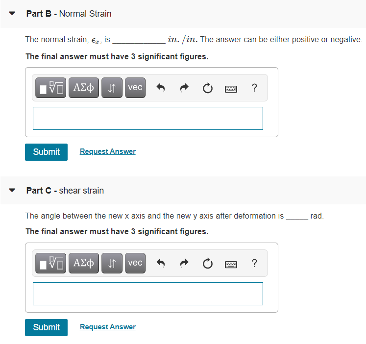 Solved Consider a 10 in. x 10 in. square element ABCD that | Chegg.com