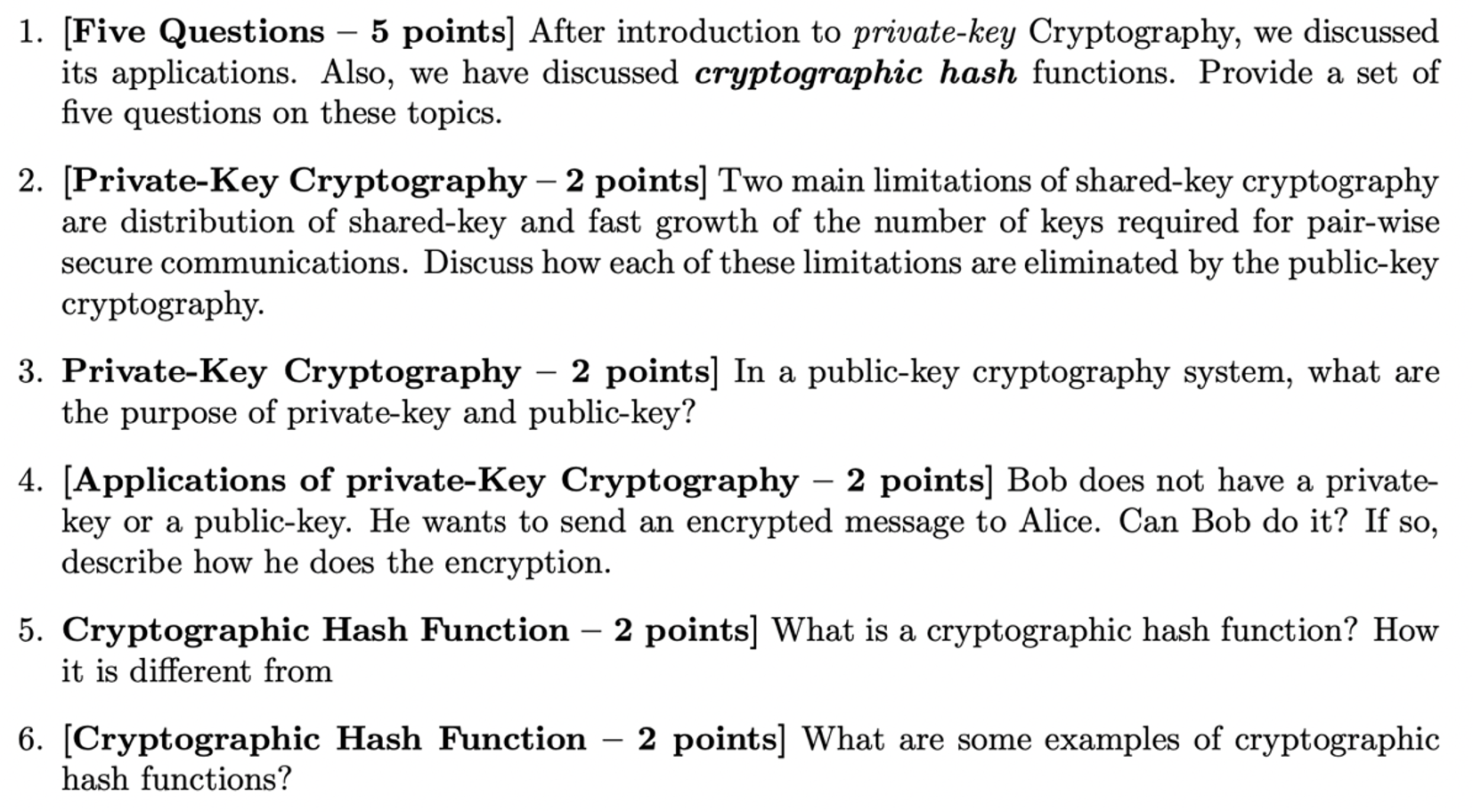 Solved 1. [Five Questions −5 points] After introduction to | Chegg.com
