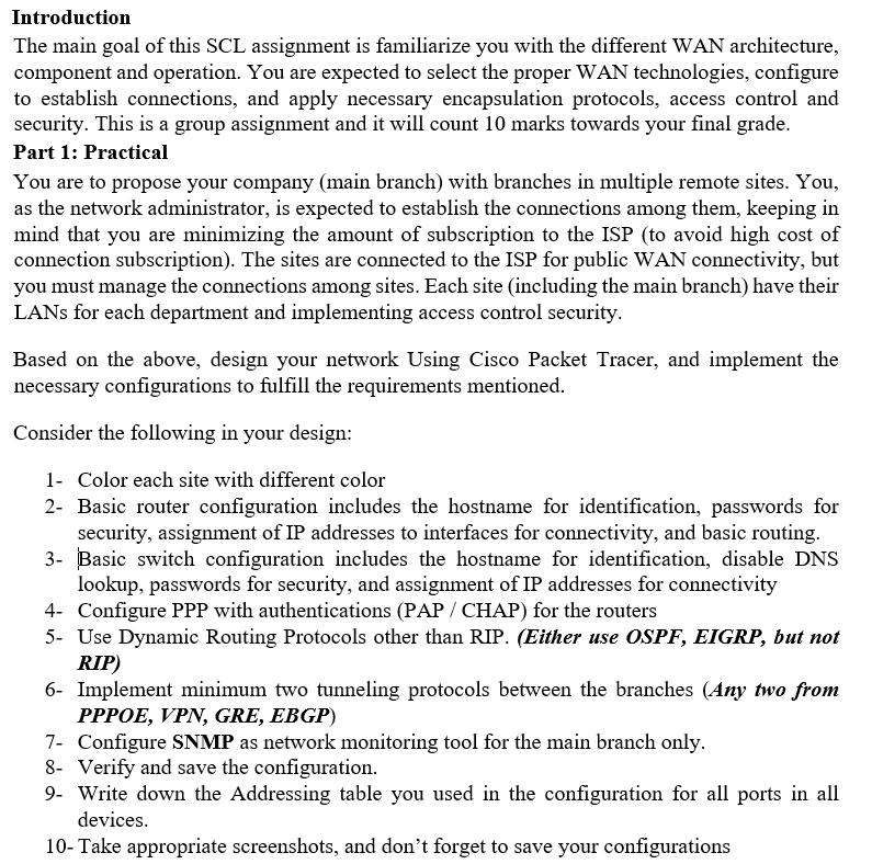 Solved Introduction The main goal of this SCL assignment is | Chegg.com