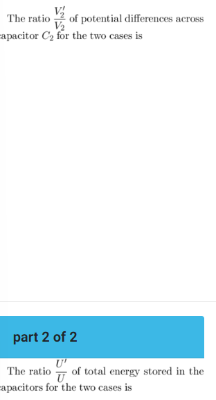 Solved The ratio V2'V2 ﻿of potential differences | Chegg.com