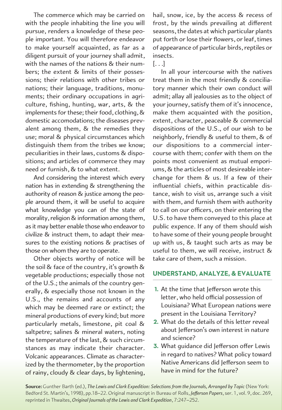 CONSIDER THE SOURCE THOMAS JEFFERSON TO MERIWETHER | Chegg.com